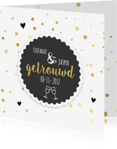 Felicitatie huwelijk | gelukwensen: gefeliciteerd! | Kaartje2go